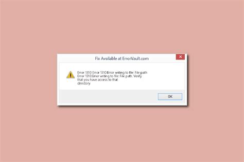 fix error 1310 verify that you have access to that directory techcult