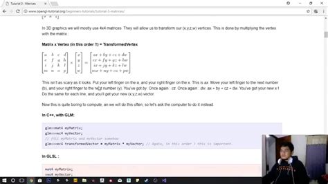 basic opengl tutorial 03 matrices by gilang r e gitarana tmdg 12 itb youtube