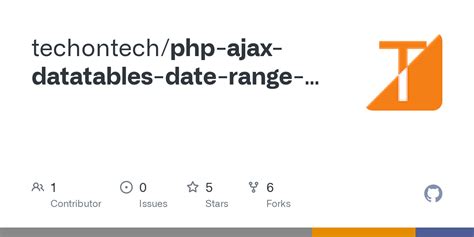 Github Techontechphp Ajax Datatables Date Range Picker