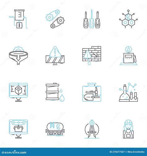 Computer Engineering Linear Icons Set Coding Hardware Software