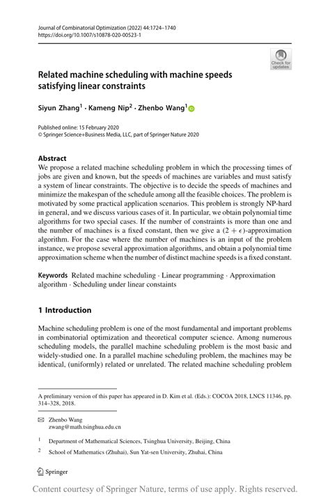 related machine scheduling with machine speeds satisfying linear constraints request pdf