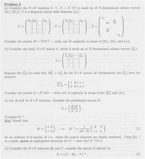 problem 2 a consider the nxn matrices u v l u