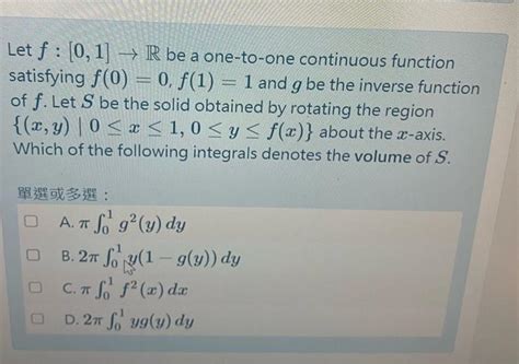 solved let f [0 1] → r be a one to one continuous