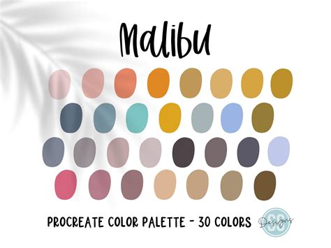 Malibu Procreate Color Palette Graphic By Ssandcodesigns Creative Fabrica
