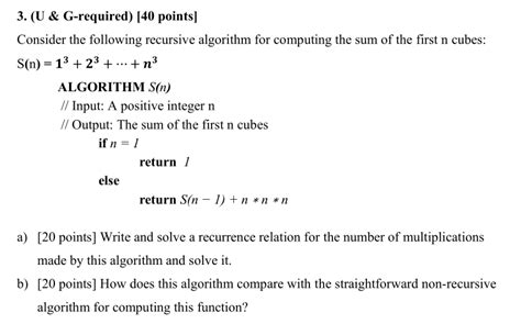 Solved 3 U G Required 40 Points Consider The Chegg