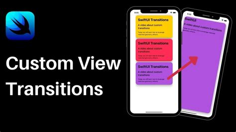swiftui custom view transition tutorial 2022 ios youtube