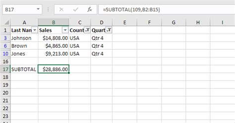 How To Use The Excel Subtotal Function In Easy Steps