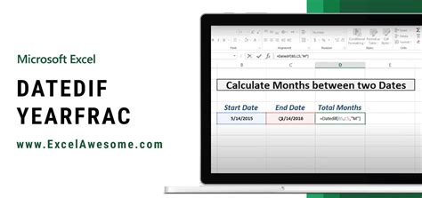 Easily Calculate Number Of Months Between Two Dates In Excel