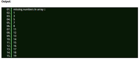 java program to find missing numbers in an array instanceofjava