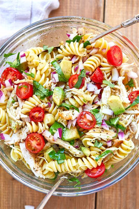 Healthy Chicken Pasta Salad With Avocado Chicken Pasta Salad Recipe — Eatwell101