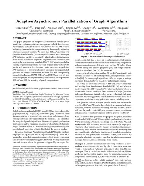 pdf adaptive asynchronous parallelization of graph algorithms