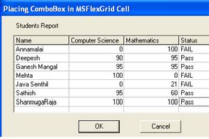 Placing Combobox In Msflexgrid Cell Codeproject