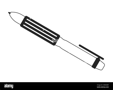 Ink Pen For Writing Flat Monochrome Isolated Vector Object Stock Vector