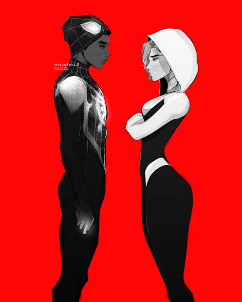 Spiderman And Spider Gwen Spiderman Poses Miles Spiderman Image Spiderman Spiderman Drawing