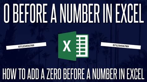 how to add zeros before a number phone numbers etc in microsoft excel youtube