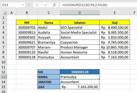 Cara Menggunakan Fungsi VLOOKUP Pada Rumus Excel Rumus 51 OFF