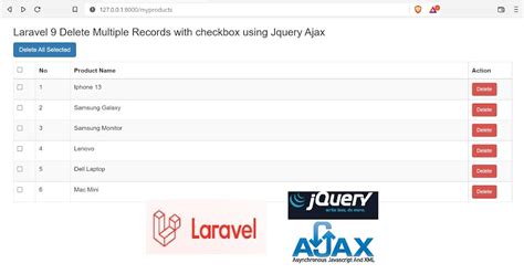 laravel 9 delete multiple records with checkbox using jquery ajax tutorial101