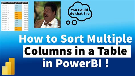 How To Sort Multiple Columns In A Table In PowerBI MiTutorials YouTube