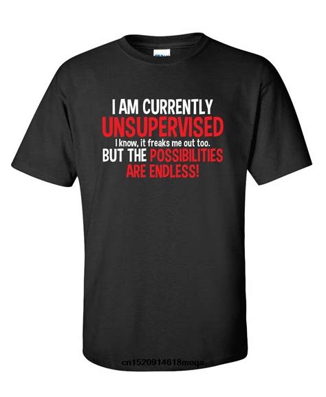 Gildan Funny T Shirts I Am Currently Unsupervised Funny Men Short Sleeve T Shirt In T Shirts