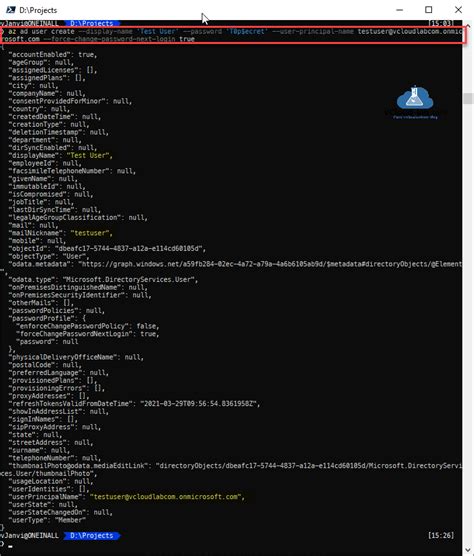 creating a new user in azure ad using oneliner powershell and azure cli vgeek tales from