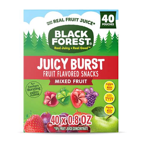 Black Forest Juicy Burst Mmf7 Fruit Flavored Snacks Mixed Fruit Flavors A Juicy Burst Of