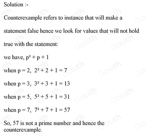solved find the smallest value of p which is a counterexample to the statement below if p is p