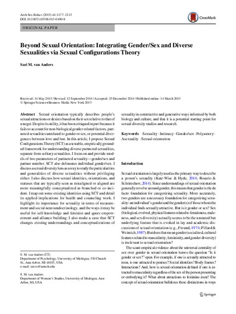 pdf beyond sexual orientation integrating gender sex and diverse sexualities via sexual