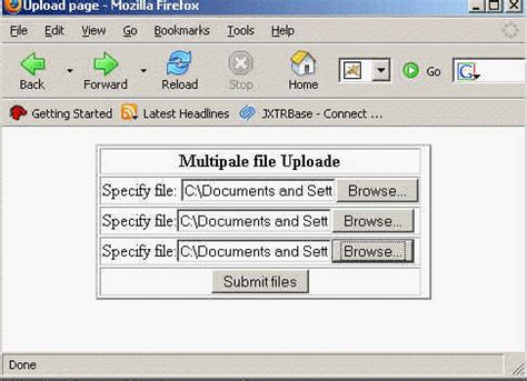 Uploading Multiple Files Using Jsp