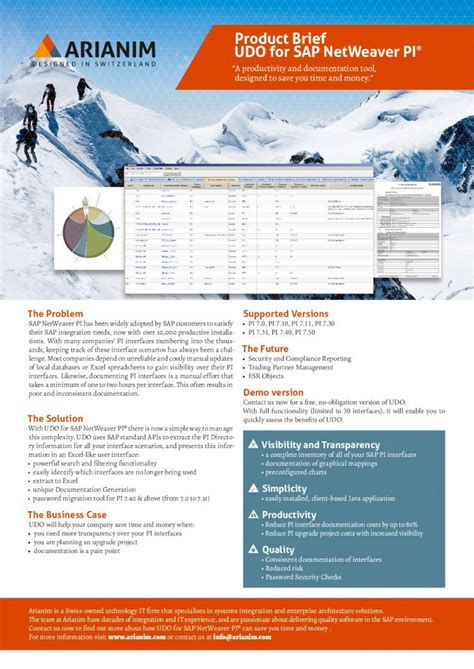PDF Product Brief UDO For SAP NetWeaver PI Visibility And