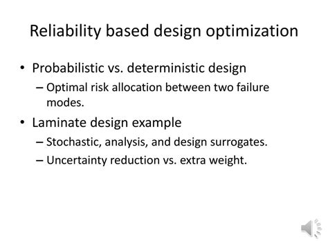 reliability based design optimization ppt download