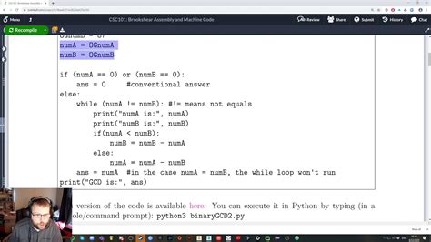 csc101 binary gcd algorithms youtube