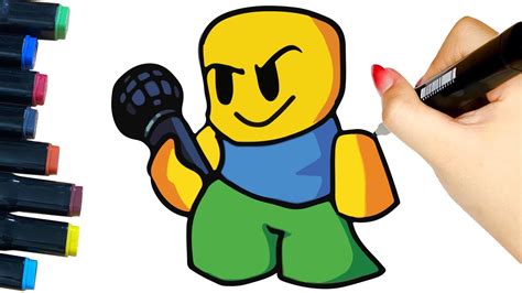 How To Draw Roblox Noob From Friday Night Funkin Mod Roblox Noob Fnf Youtube