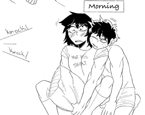 Rule 34 Blush Caught Cuddling Gay Hanta Sero Humannasties Izuku Midoriya Male Malemale Male