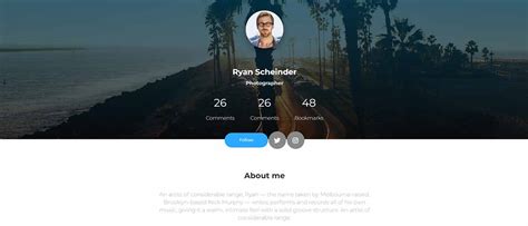 React Profile Page Free Templates