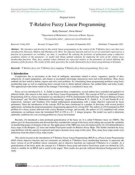pdf relative fuzzy linear programming