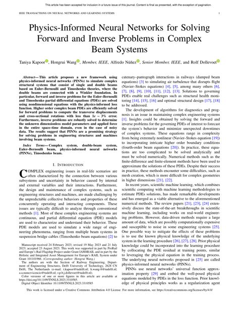 pdf physics informed neural networks for solving forward and inverse problems in complex beam