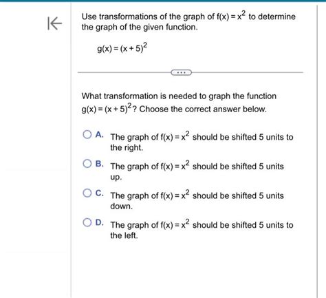 solved use transformations of the graph of f x x2 to