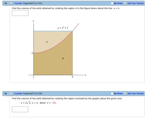 Solved Find The Volume Of The Solid Obtained By Rotating The Chegg