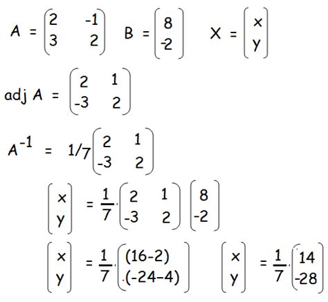 using matrices solve the following system of equation