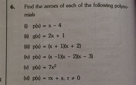verify whether the following are zeroes of the polynomial indicated against them i p x 3x