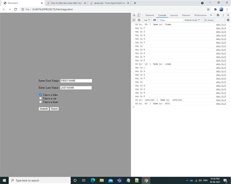 javascript how to take text value after click using event listener stack overflow