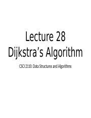 Lecture Shortestpath Pptx Lecture Dijkstras Algorithm Csci