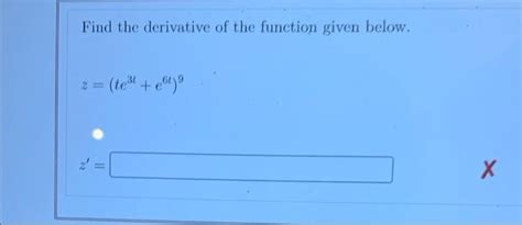 solved find the derivative of the function given below
