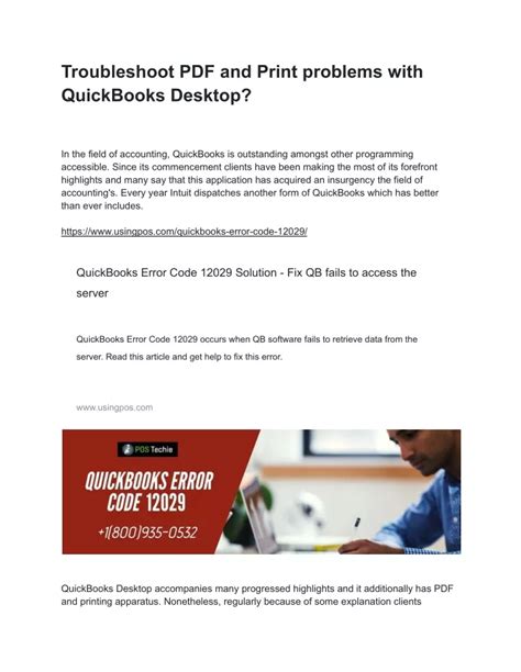 ppt troubleshoot pdf and print problems with quickbooks desktop powerpoint presentation id