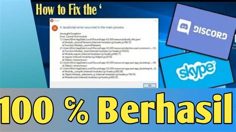 Cara Mudah Mengatasi A Javascript Error Occurred In The Main Process