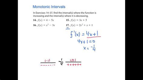 monotonic intervals p 265 17 youtube