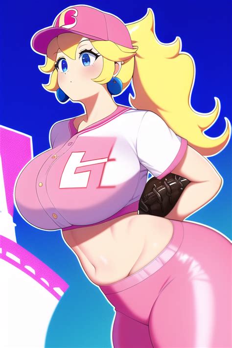Rule 34 Ai Generated Baseball Glove Baseball Uniform Blonde Hair Blue Background Blue Eyes