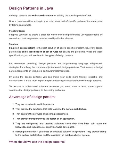 java design patterns an overview of the creational pattern pdf class computer programming