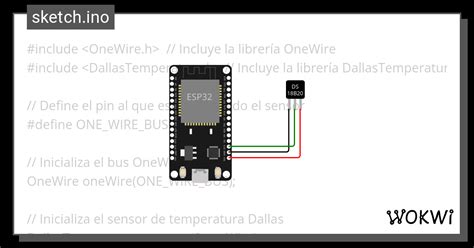 Conectar Un Sensor DS18B20 A Esp32 Wokwi ESP32 STM32 Arduino Simulator