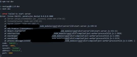 [next js] error listen eacces permission denied 0 0 0 0 3000 해결방법